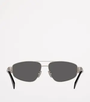 Celine Metal Triomphe Pilot Sunglasses - Grey