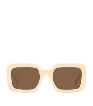 Celine Oversized Square Sunglasses Beige