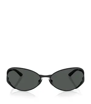 Versace Oval Frame Sunglasses - Black