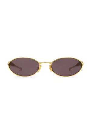Bottega Veneta Sardine Sunglasses In Metallic Gold - Gold & Grey