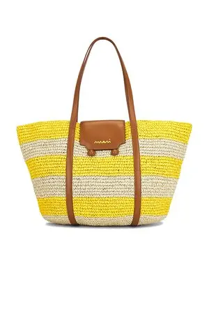 Marni Medium Tote Bag - Natural & Dark Lemon