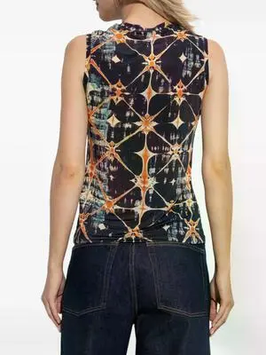 Ulla Johnson Ines Printed Sleeveless Top - Blue