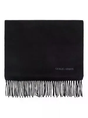 Giorgio Armani Fringed Scarf - Black