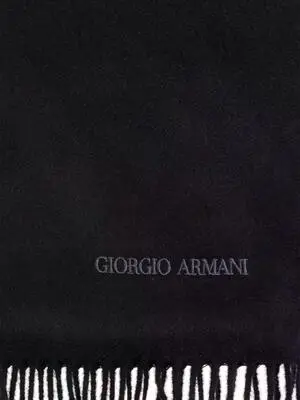 Giorgio Armani Fringed Scarf - Black