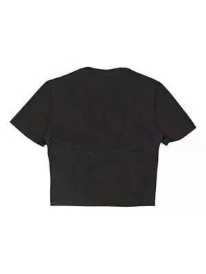 Callipygian Lace-trim Bustier T-shirt - Black