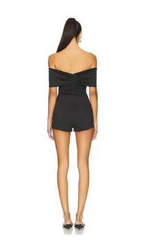 Superdown Cher Off Shoulder Romper - Black