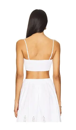 Susana Monaco Embroidered Poplin Micro String Top