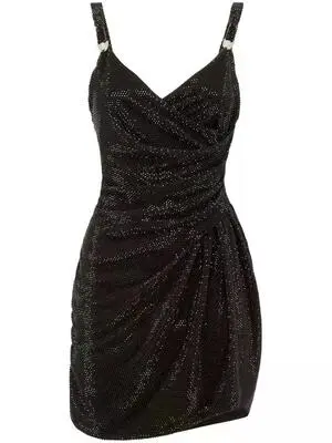 Philipp Plein Crystal-embellished Gathered Minidress