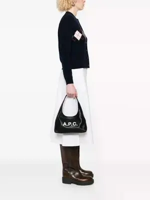 A.p.c. Ninon Logo Tote - Black