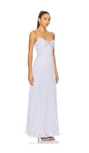 AMUR Saylor Pleated Gown - Rain Cloud