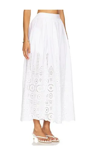 Susana Monaco Embroidered Poplin Maxi Skirt