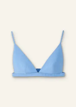 ME+EM Impossibly Soft Cotton Shirt Bralette Chambray - Blue