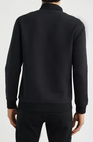 REISS Freddie Mixed Media Jacket - Black