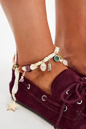 Free People Kira Anklet - Neutral Pattern