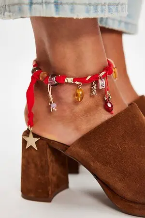 Free People Kira Anklet Red Pattern