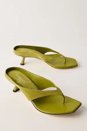 Jeffrey Campbell Luca Thong Heels - Chartreuse Suede