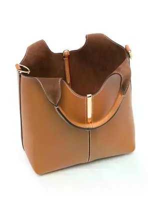 TOD'S Mini Leather Tote Bag - Brown