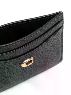 COACH Logo-plaque Leather Cardholder - Black