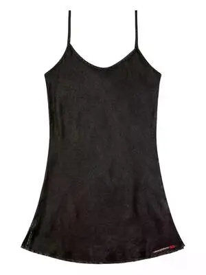 DIESEL® Logo-print Slip Dress - Black
