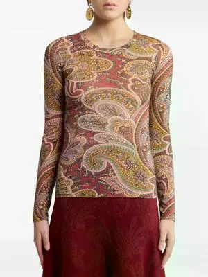 Etro Paisley-print Long-sleeve Top - Neutrals