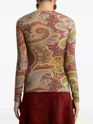 Etro Paisley-print Long-sleeve Top - Neutrals