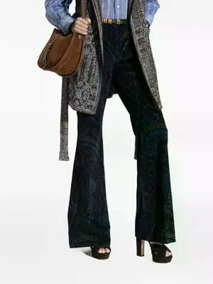 Etro Paisley-print Flared Trousers