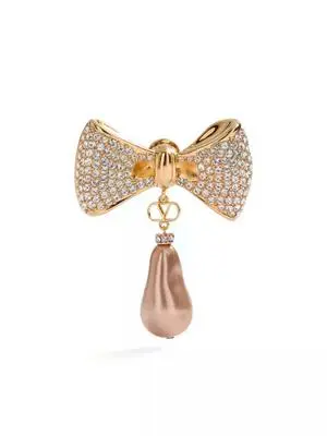 Valentino Garavani Vlogo Crystal Embellished Earrings - Gold