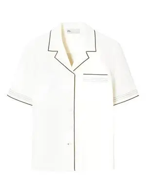 Tory Burch Linen Camp Shirt - White
