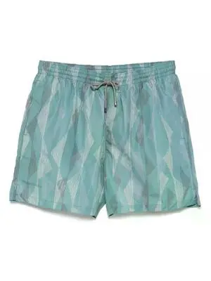 Corneliani Geometric-print Swim Shorts