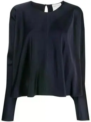 FORTE_FORTE Paneled Satin-finish Blouse