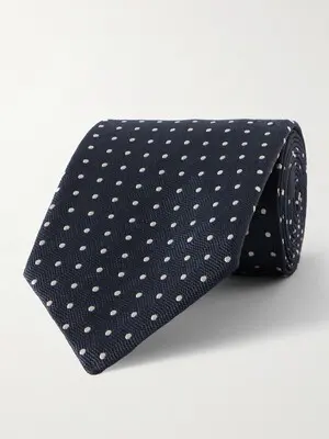 TOM FORD 8cm Polka-dot Silk Neck Tie - Blue