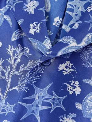 Vilebrequin Charli Camp-collar Printed Silk-twill Shirt - Blue