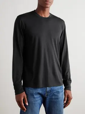 TOM FORD Lyocell And Cotton-blend Jersey T-shirt - Black