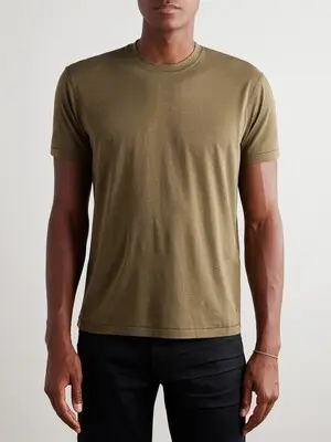 TOM FORD Lyocell And Cotton-blend Jersey T-shirt - Green