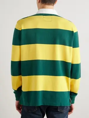 Polo Ralph Lauren Logo-embroidered Striped Cotton-jersey Rugby Shirt - Yellow