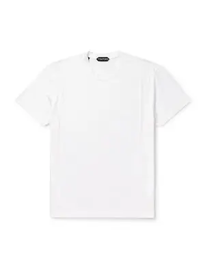 TOM FORD Slim-fit Lyocell And Cotton-blend Jersey T-shirt - White
