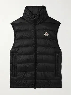 Moncler Rocoque Logo-appliquéd Quilted Down Gilet - Black