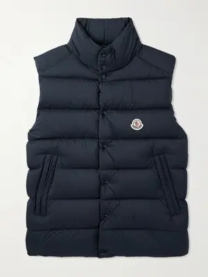 Moncler Logo-appliquéd Quilted Shell Down Gilet - Blue