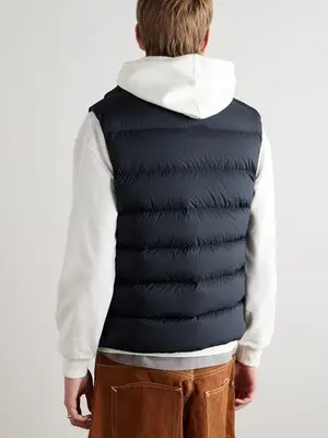 Moncler Logo-appliquéd Quilted Shell Down Gilet - Blue
