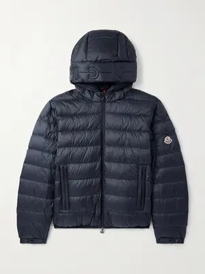 Moncler Najan Logo-appliquéd Hooded Down Jacket - Blue