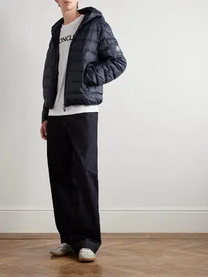 Moncler Najan Logo-appliquéd Hooded Down Jacket - Blue