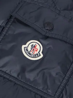 Moncler Najan Logo-appliquéd Hooded Down Jacket - Blue