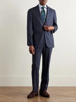 J. MUESER Slim-fit Linen, Virgin Wool And Silk-blend Blazer