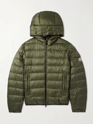 Moncler Najan Logo-appliquéd Quilted Shell Hooded Down Jacket - Green