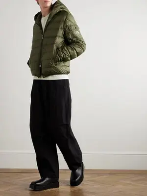 Moncler Najan Logo-appliquéd Quilted Shell Hooded Down Jacket - Green