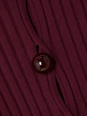 Stella McCartney Ribbed Organic Cotton Cardigan - Burgundy