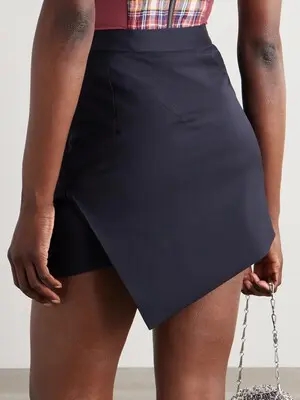 VIVIENNE WESTWOOD Infinity Asymmetric Wool-twill Mini Wrap Skirt - Blue