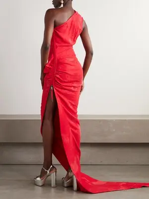 VIVIENNE WESTWOOD Andreas One-shoulder Gathered Jacquard Gown - Red
