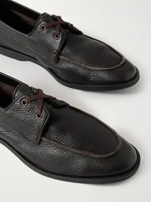 George Cleverley Devon Full-grain Deerskin Boat Shoes