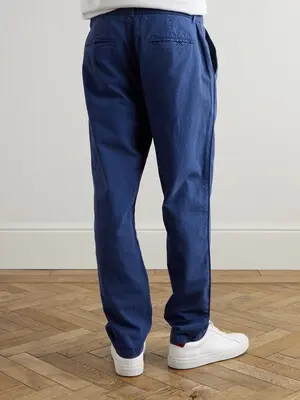 Folk Straight-leg Linen And Cotton-blend Trousers
